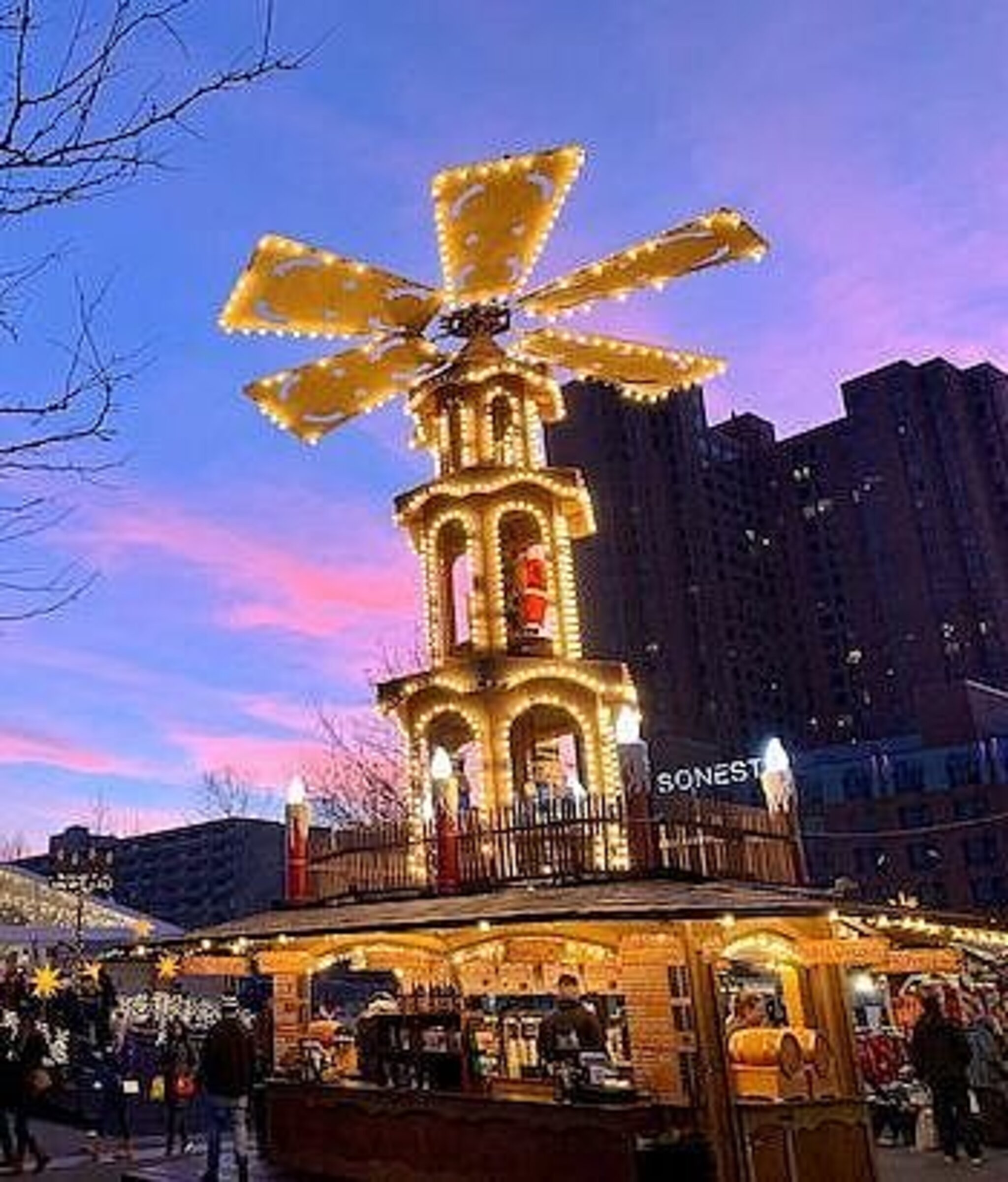 The Glühwein Pyramid at Christmas Village in Baltimore