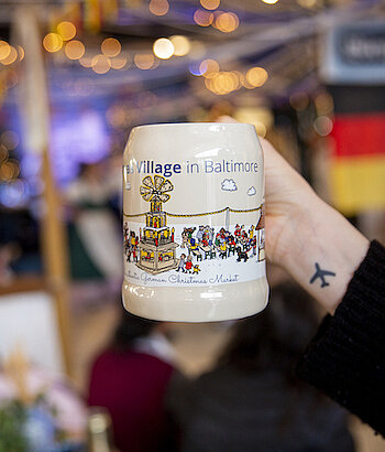 German food and beverages at Christmas Village in Baltimore